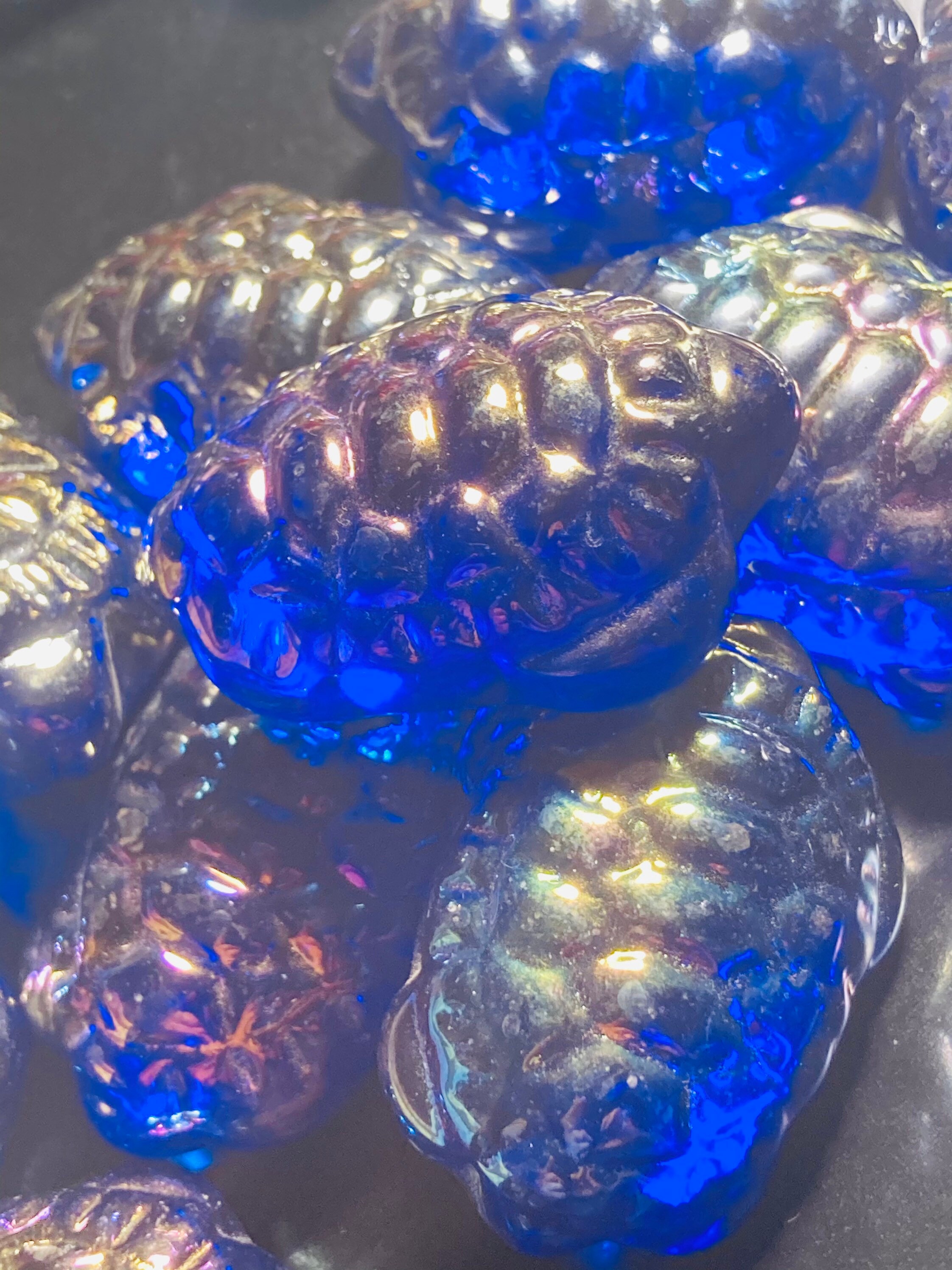 Blue Iridescent Carnival Glass Turtles. Era 1920-1940s. - Etsy