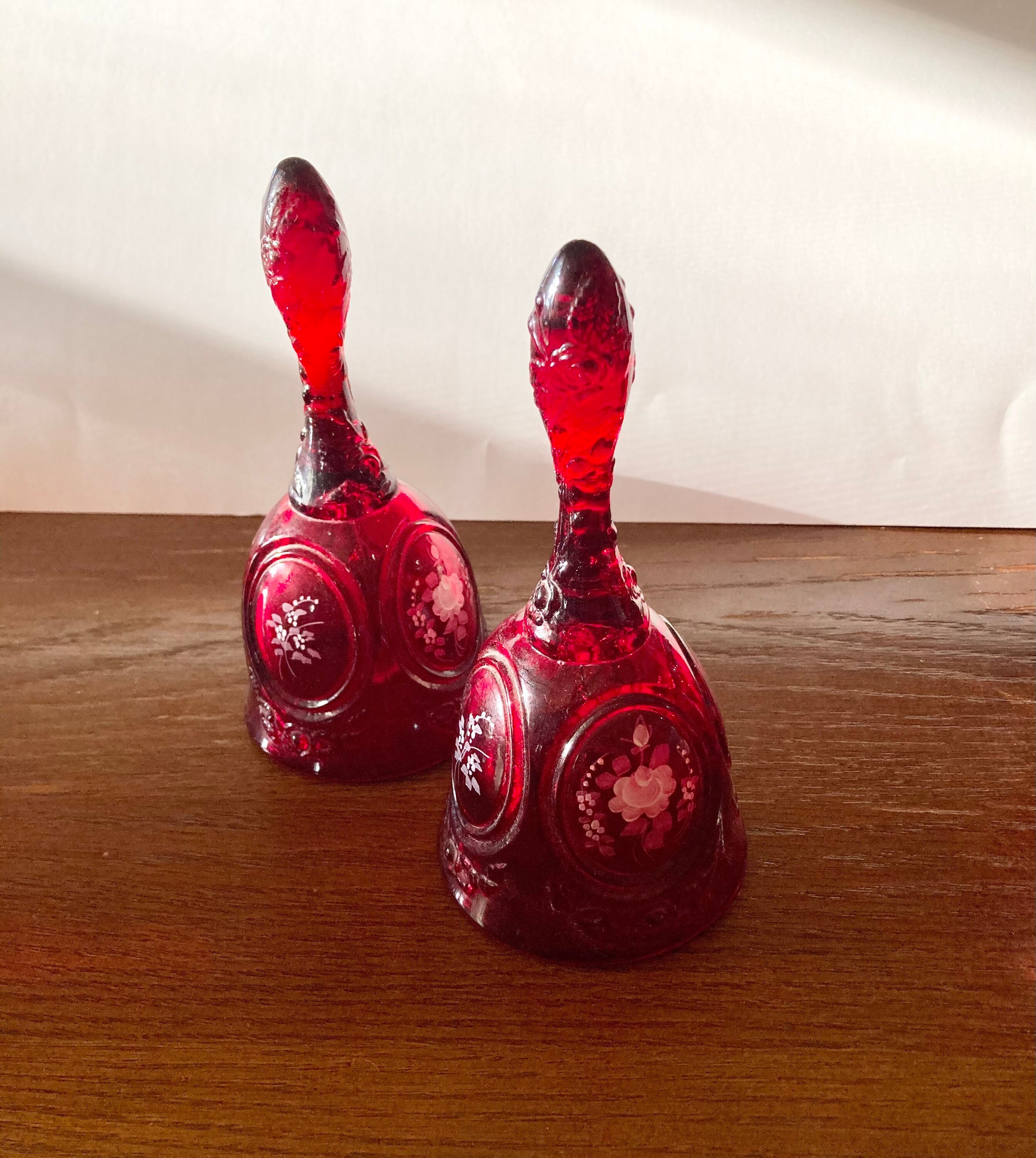 Fenton Ruby Red Art Glass Hand Painted & Artist Signed Decanter ...