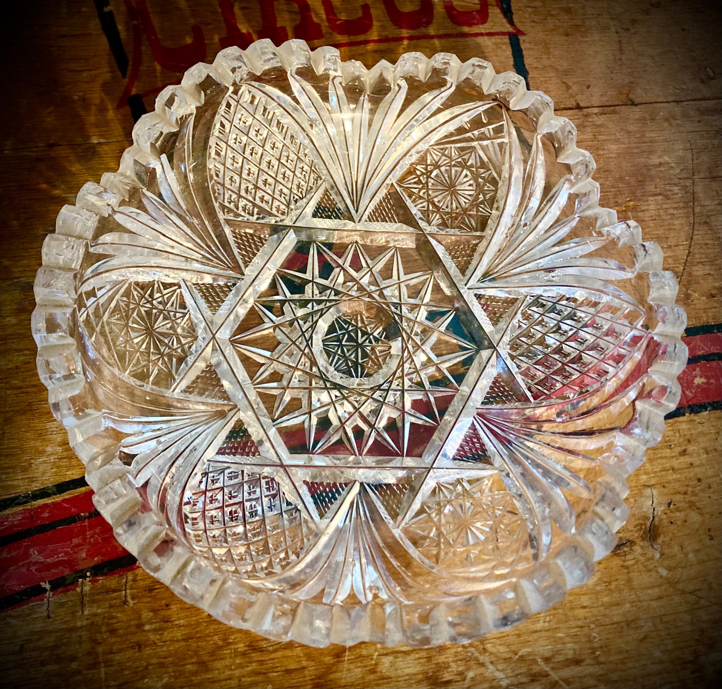 Antique Cut Glass Bowl Westminister Pattern by MT Washington - Etsy