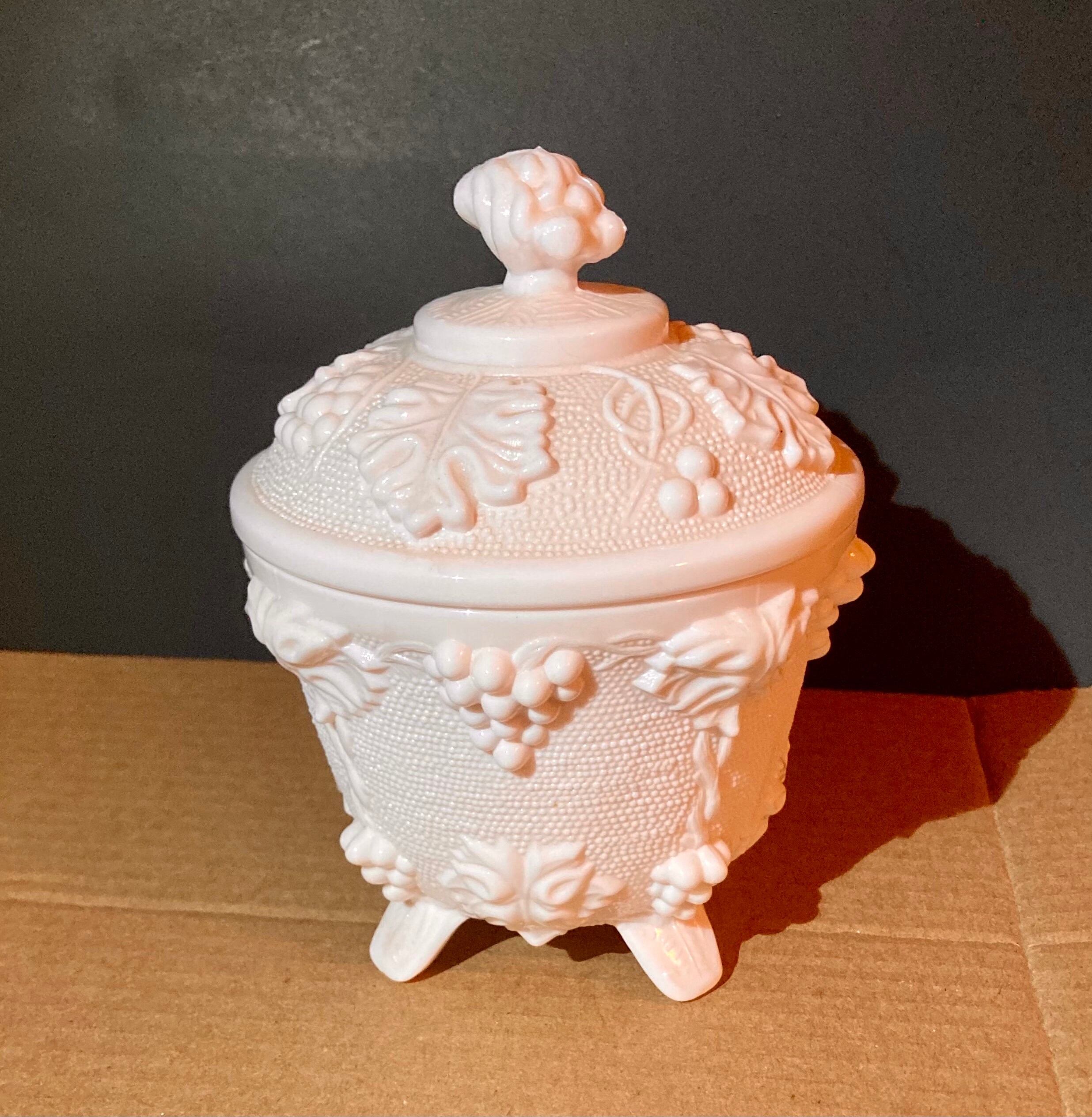 Rare Antique to Vintage Milk Glass in Pink Blue White Platter Plate ...