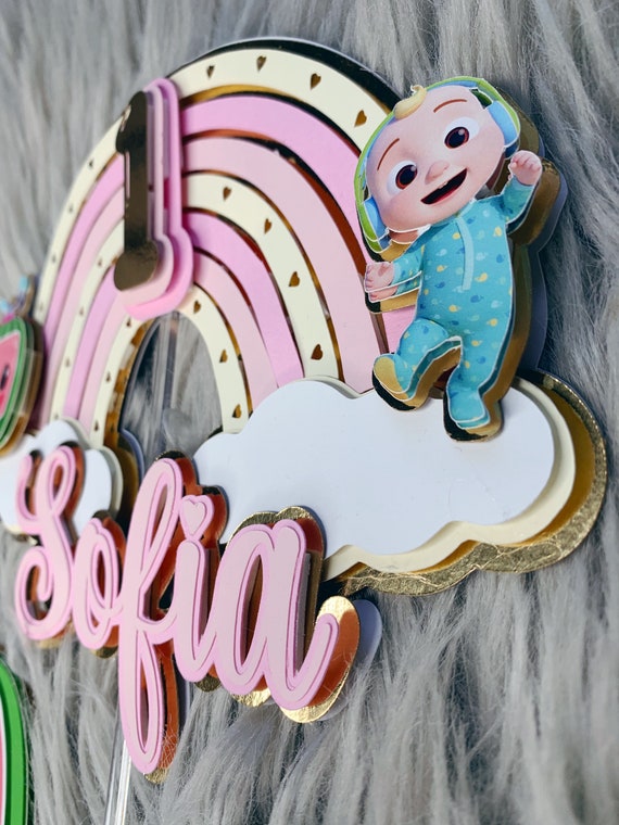 Custom Cocomelon rainbow cake topper for girls - Etsy España