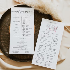 Infographic Wedding Program Template, Elegant Wedding Schedule With ...