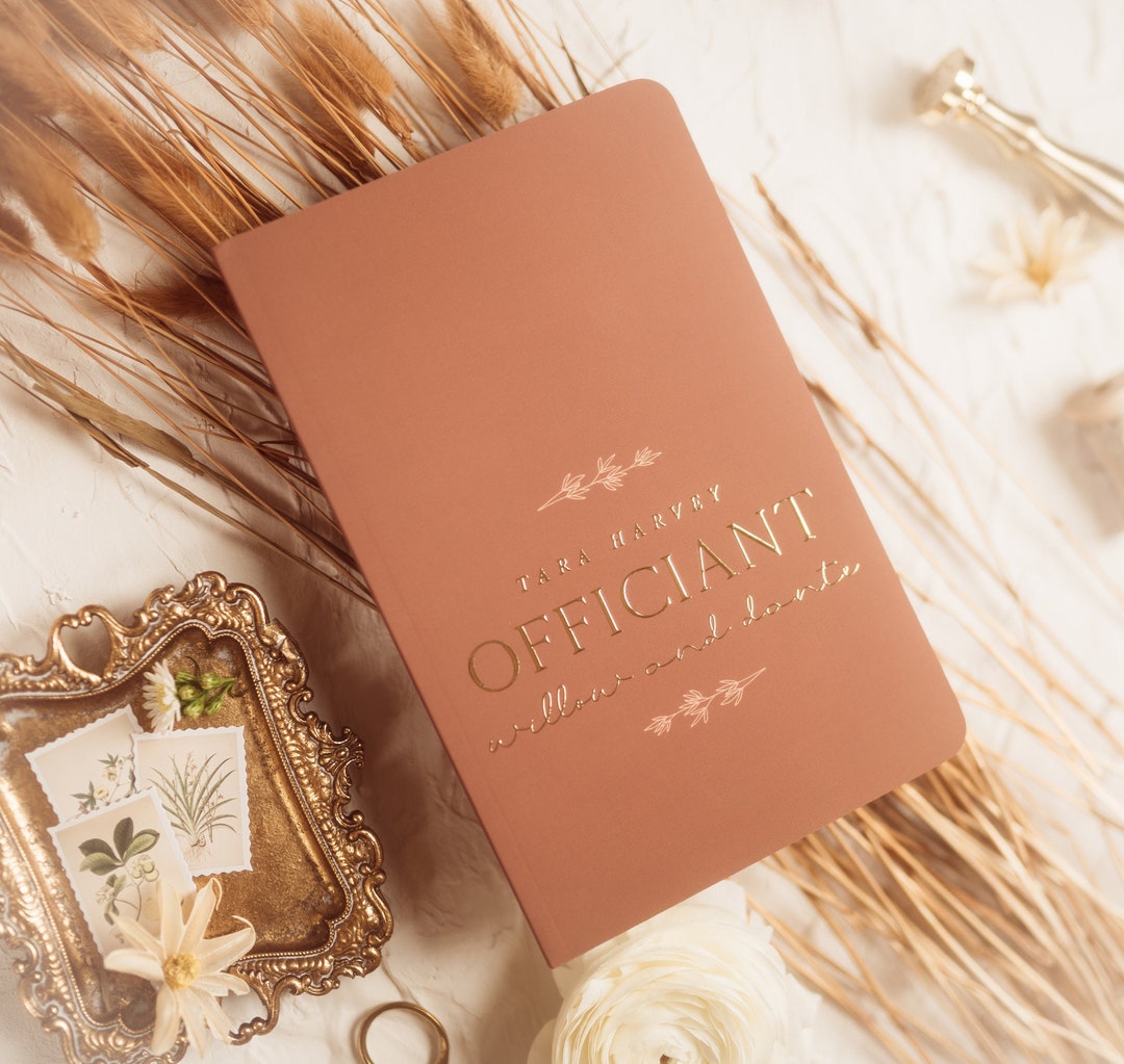 Wedding Officiant Book, Boho Wedding Booklet, Personalized Reverend ...