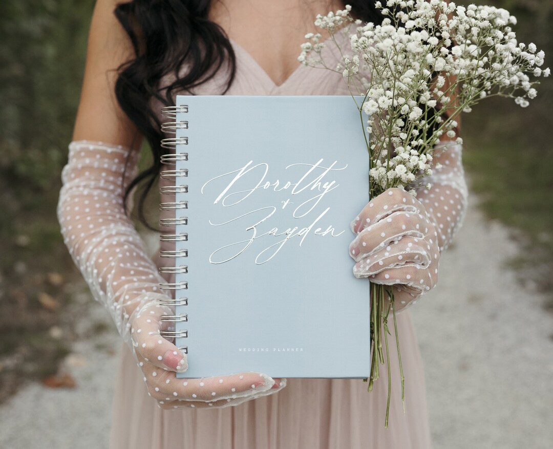 Dusty Blue Wedding Planner Book, Custom Wedding Planner, Personalized ...