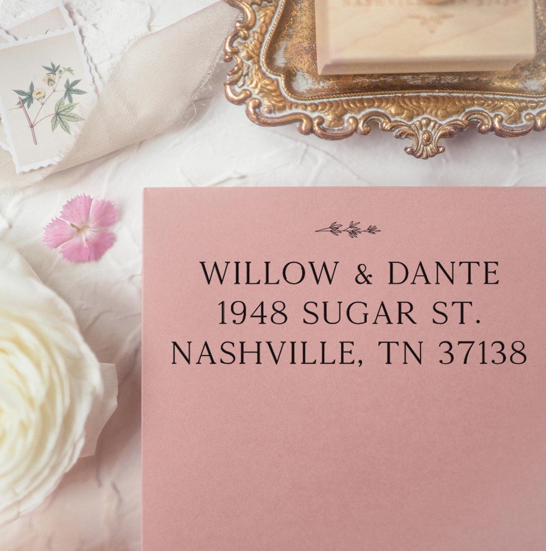 Wedding Return Address Stamp, Personalized Save the Date Stamp, Self ...
