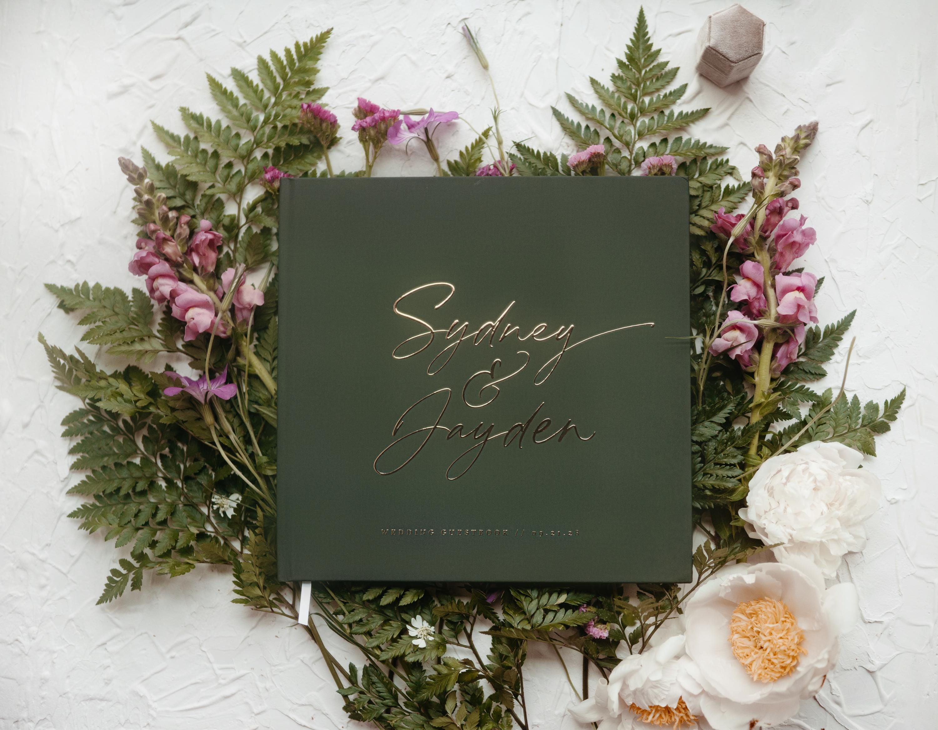 Elegant Wedding Guest Book, Hand Drawn Minimalist Custom Wedding ...