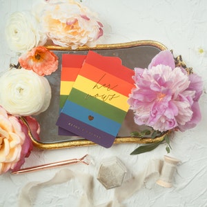 LGBTQ+ Wedding Vow Booklets Set, Personalized Rainbow Vow Books, Hers ...