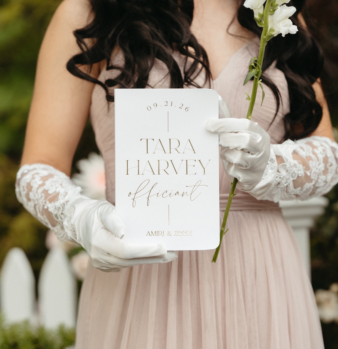 Wedding Officiant Booklet, Personalized Ceremony Book, Officiant Thank ...