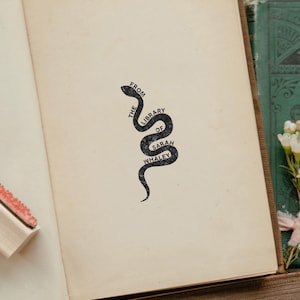 Snake Book Stamp, Personalized Book Lover Gift, From the Library Of ...