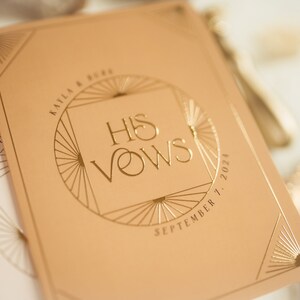 Gold Wedding Vow Booklets Set, Art Deco Wedding, Vintage Wedding ...