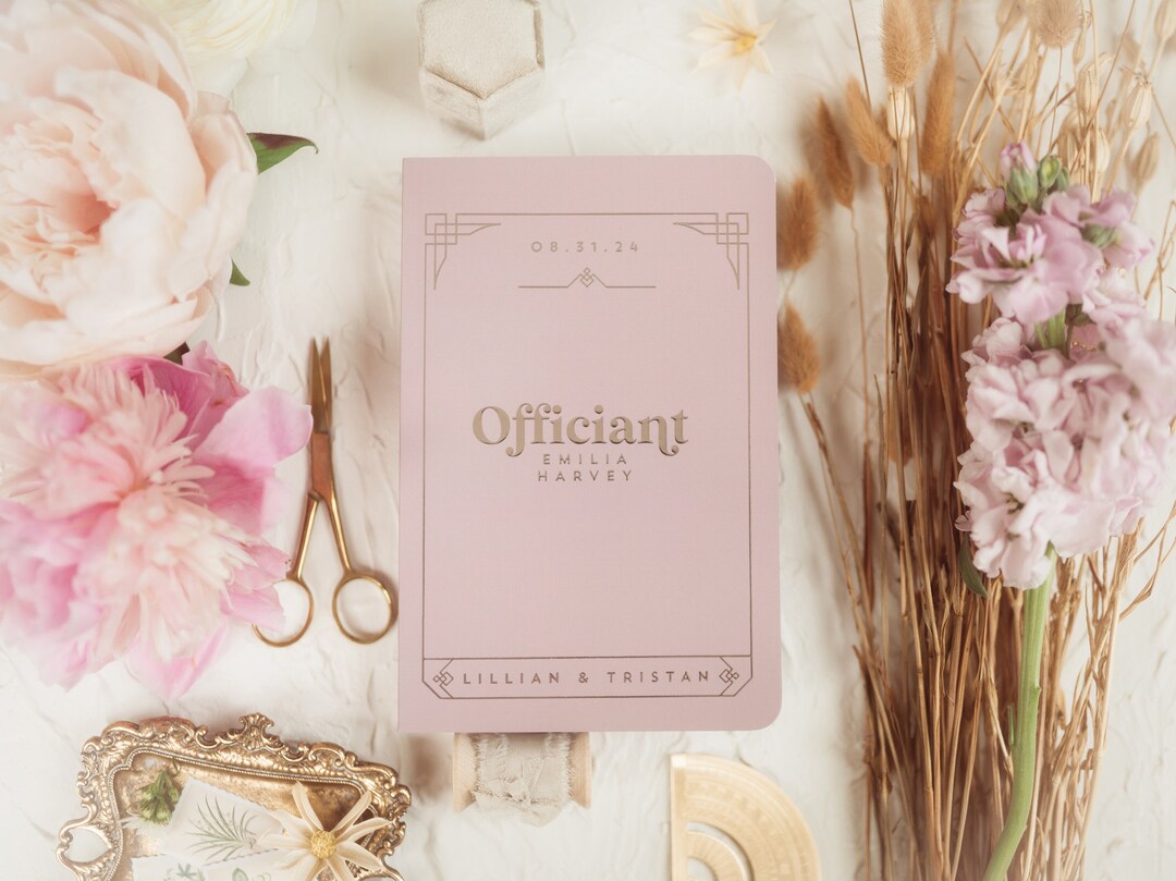 Personalized Officiant Book, Wedding Officiant Book, Mauve Wedding ...