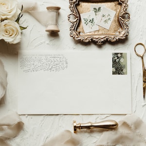 Elegant Return Address Rubber Stamp, Corner, Ornate, Large, Boho Stamp ...