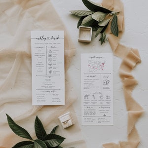 Infographic Wedding Program Template, Elegant Wedding Schedule With ...