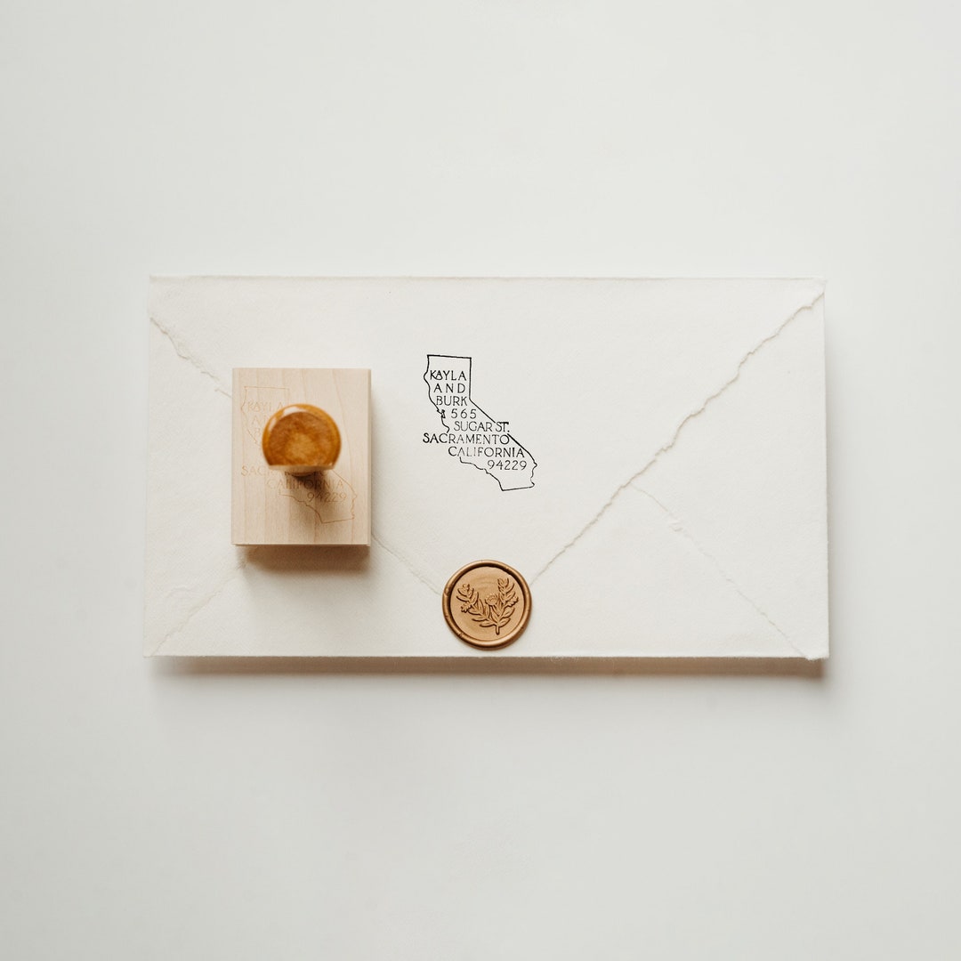 State Return Address Stamp, California Address Stamper, Personalized ...