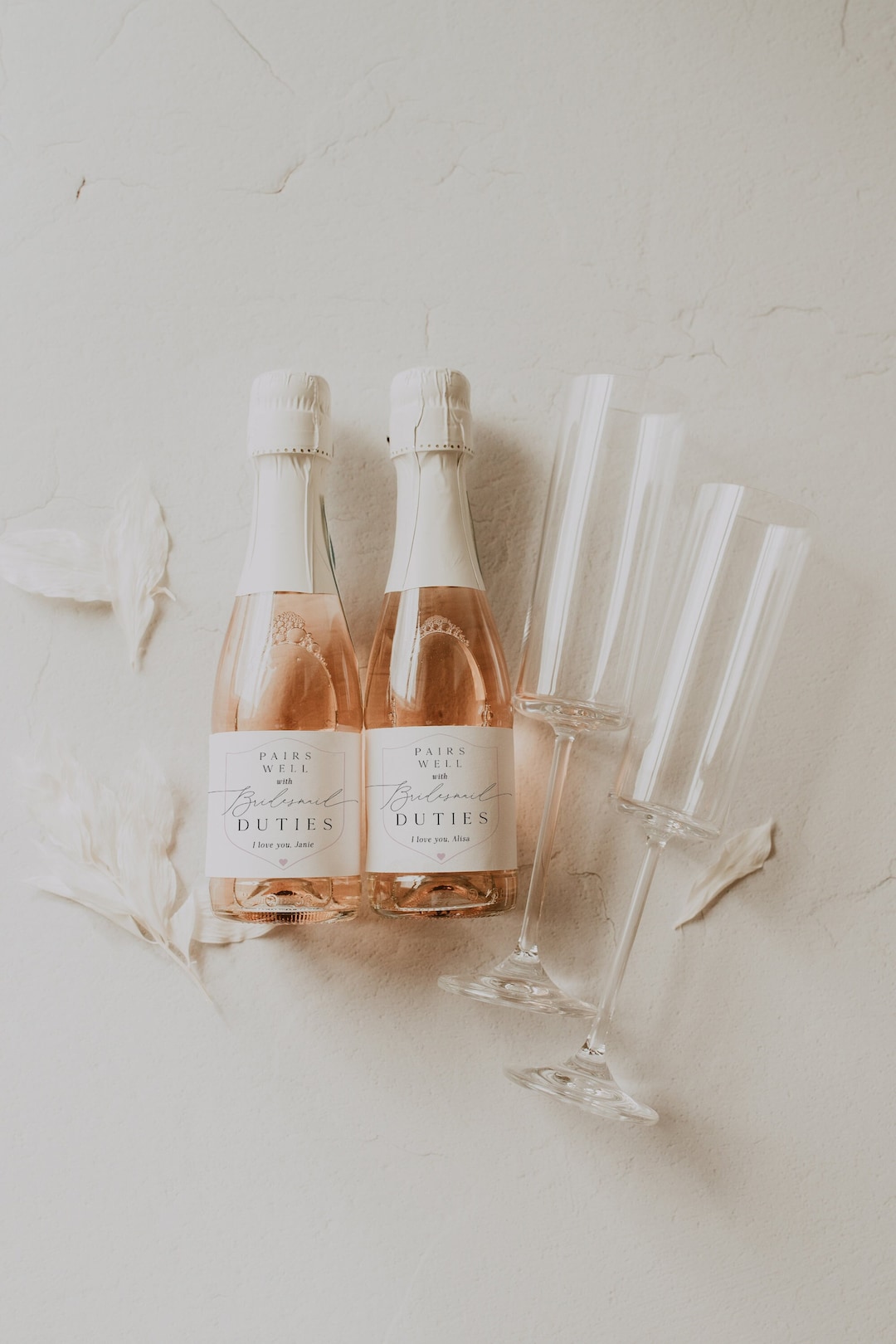 Bridesmaid Mini Champagne Labels Template, Printable Bottle Labels ...