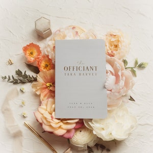 Wedding Officiant Book, Gray Wedding Booklet, Personalized Reverend ...