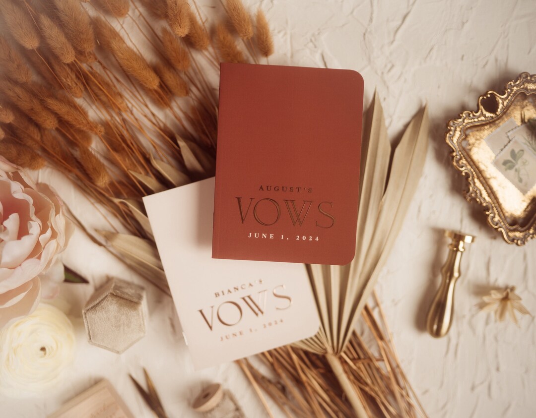 Wedding Vow Booklets Set, Earth Tones Wedding Personalized Vow Books ...