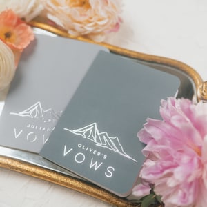 Mountain Wedding Vow Booklets Set, Colorado Wedding Vow Books, Teal His ...