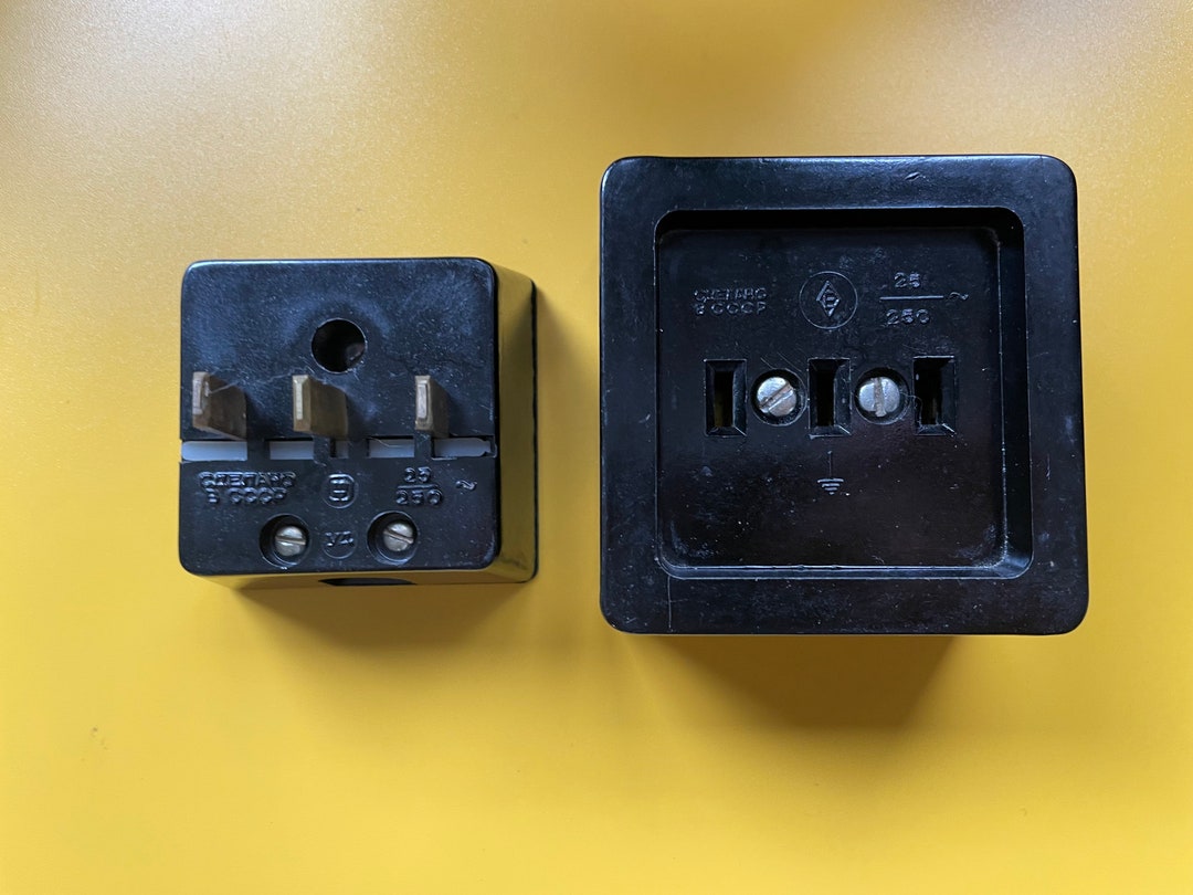 25 A Soviet Power Plug USSR Made Retro Outlet Black - Etsy