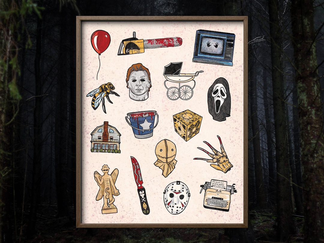 Classic Horror Movie Icons 8x10 Illustrated Art Print - Etsy