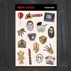 Sticker Sheet Classic Horror Movies Great for Journals, Planners ...