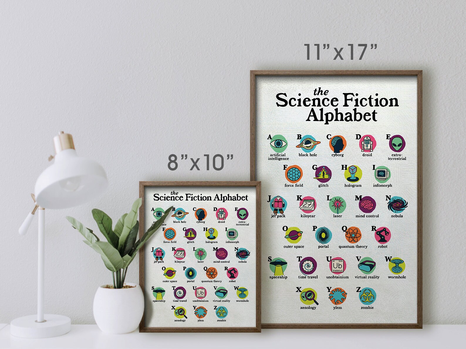 Sci-fi Alphabet Art Print - Illustrated Literary Gift - Etsy