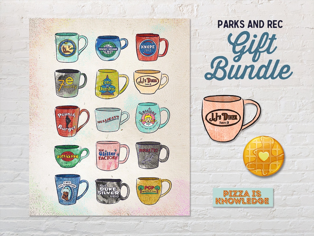 Parks and Rec Gift Bundle Includes Illustrated Art Print, Stickers, and ...
