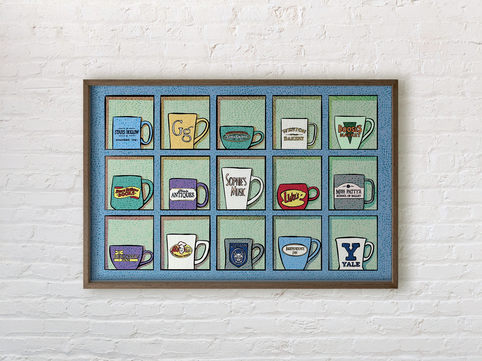 Luke's Diner Mugs Art Print - Etsy