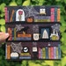 8x8 Spooky Halloween Bookshelf Illustrated Art Print Witchy Wall Decor ...