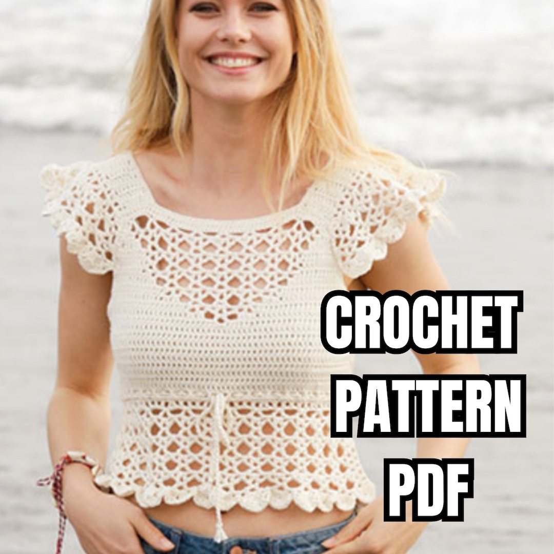 Crochet Summer Top Pattern, DIY Pattern Summer, Crop Top Pattern ...