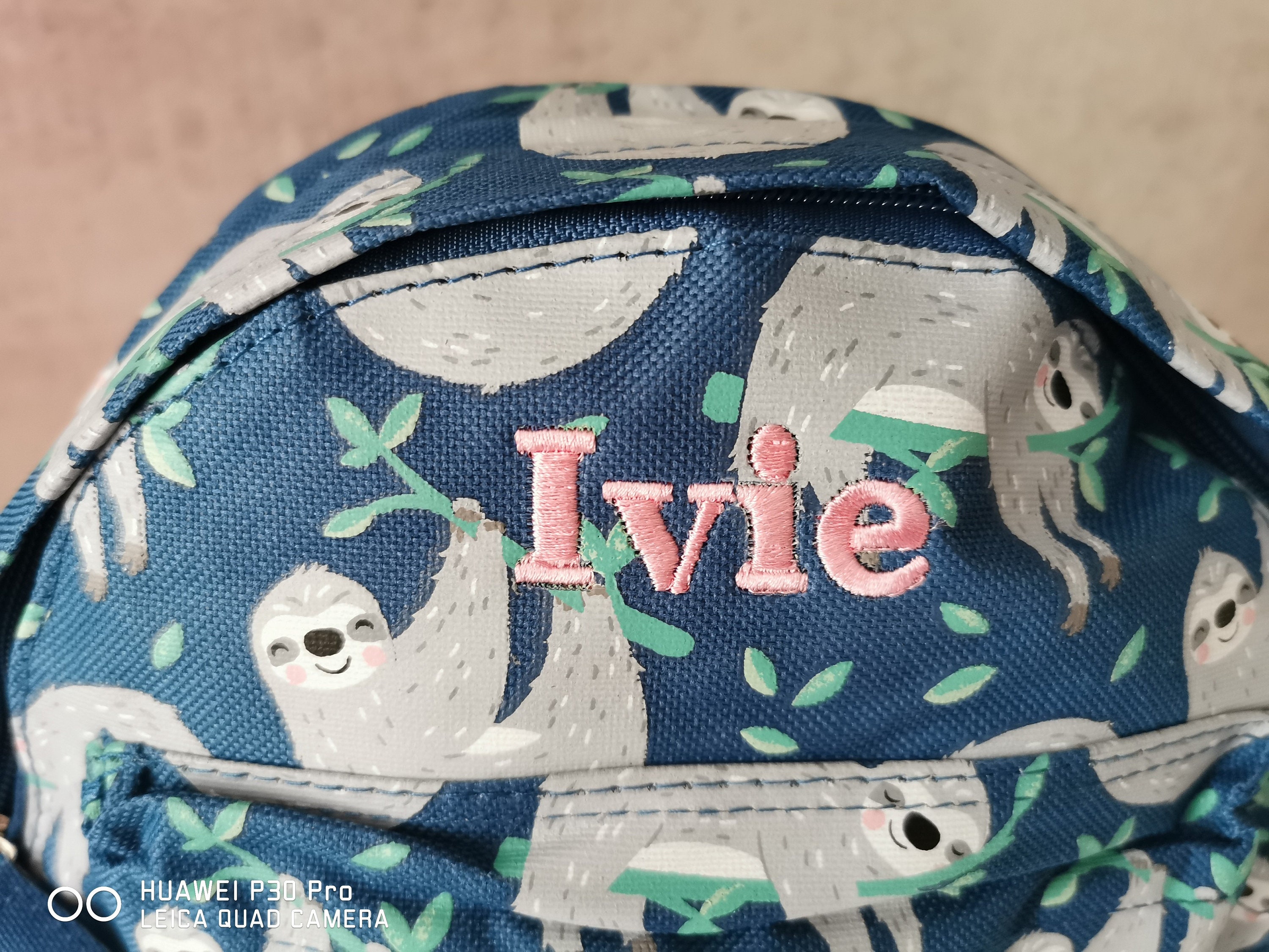 Personalised Children's Kids Backpack Sloth Gift Sloth Print Boys Bag ...