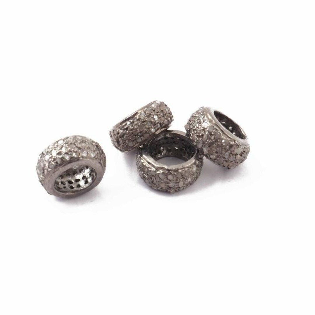Three Step Diamond Rondelle, Pave Diamond Beads, 8mm,spacer Diamond ...