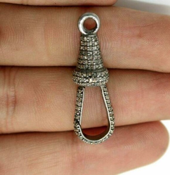 Pave Diamond Clasp Diamond Silver Findings Clasp & Clips 925 - Etsy