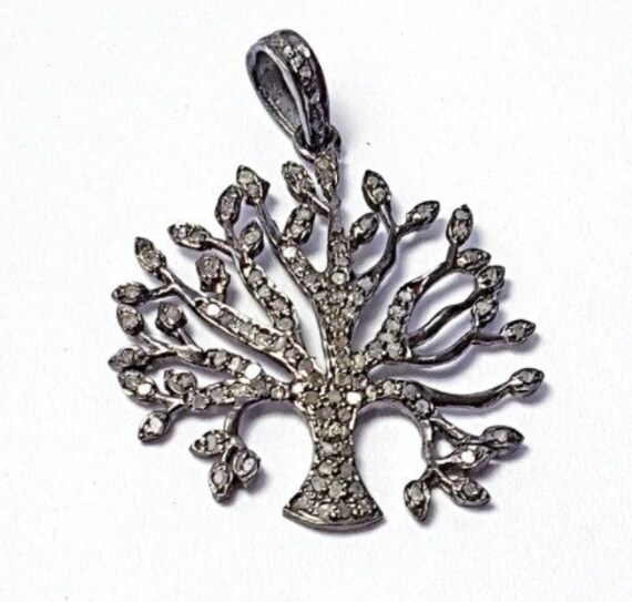 Pave Diamond Life of Tree Pendant 39x31mm Tree Pendant 925 - Etsy