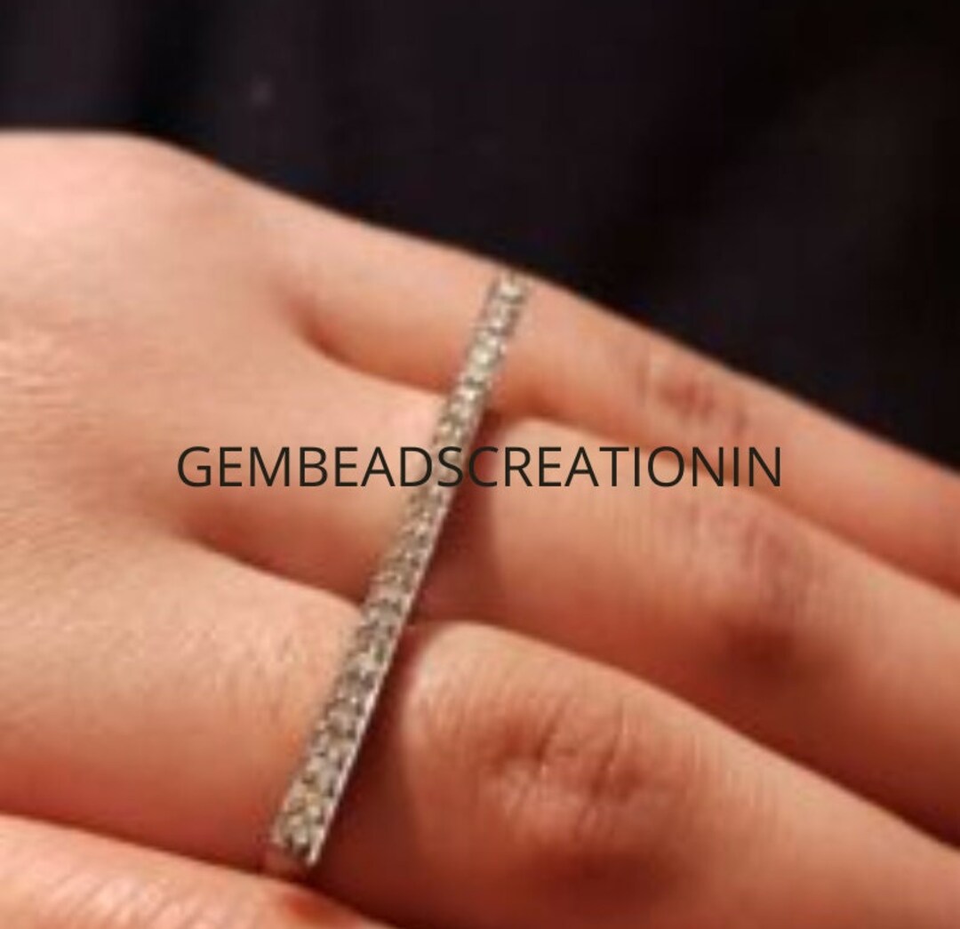 Pave Diamond Two Finger Ring Double Finger Ring Double Band Ring ...