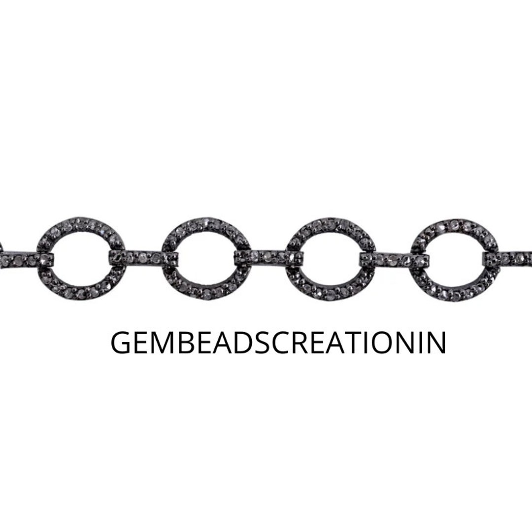 Pave Diamond Chain/925 Sterling Silver/diamond Link Chain/cable Chain ...