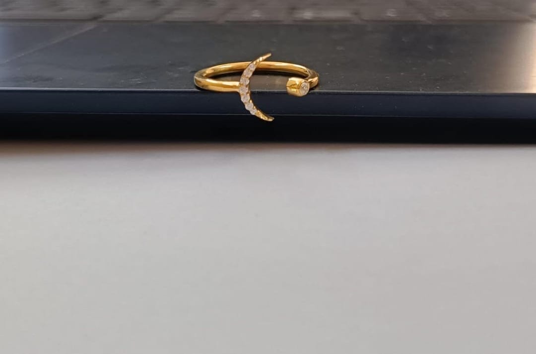 Moissanite Moon Ring Crescent Moon Stacking Ring Minimalist - Etsy