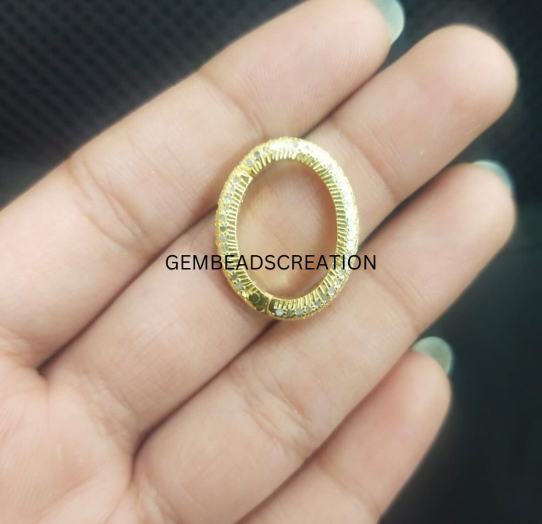 22x18mm Pave Diamond Clasp – 925 Sterling Silver Push Lock Clip ...