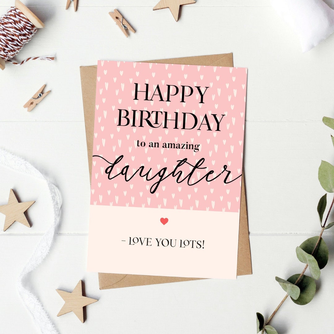 Daughter Birthday Card, Printable Birthday Card, Happy Birthday ...