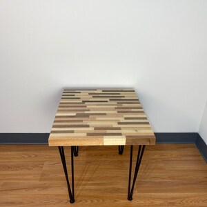 Red Oak Butcher Block End Table, Epoxy Resin Finish, Hairpin Legs - Etsy