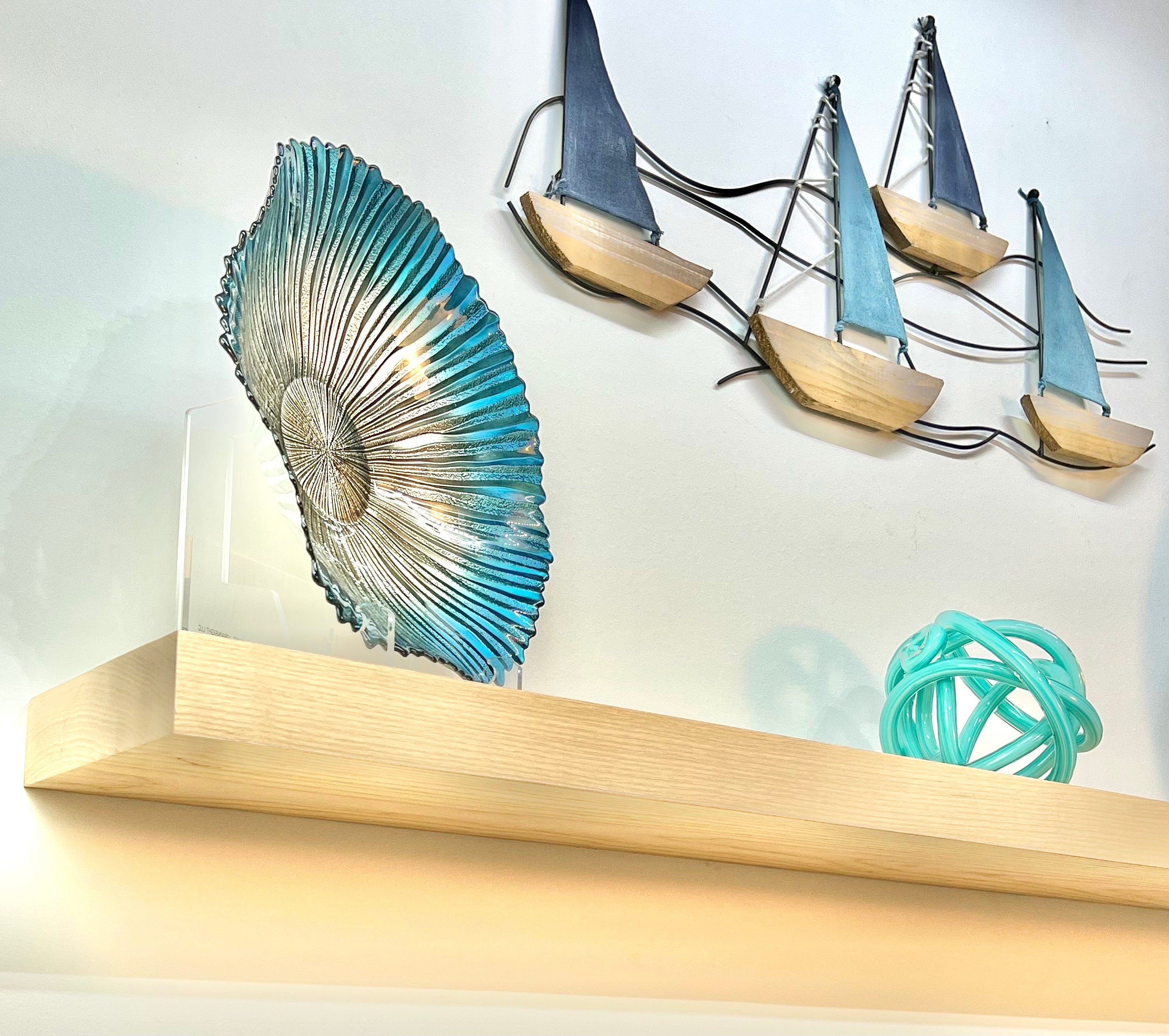 Living Room Floating Shelves, Floating Shelving, Hardwood Floating ...