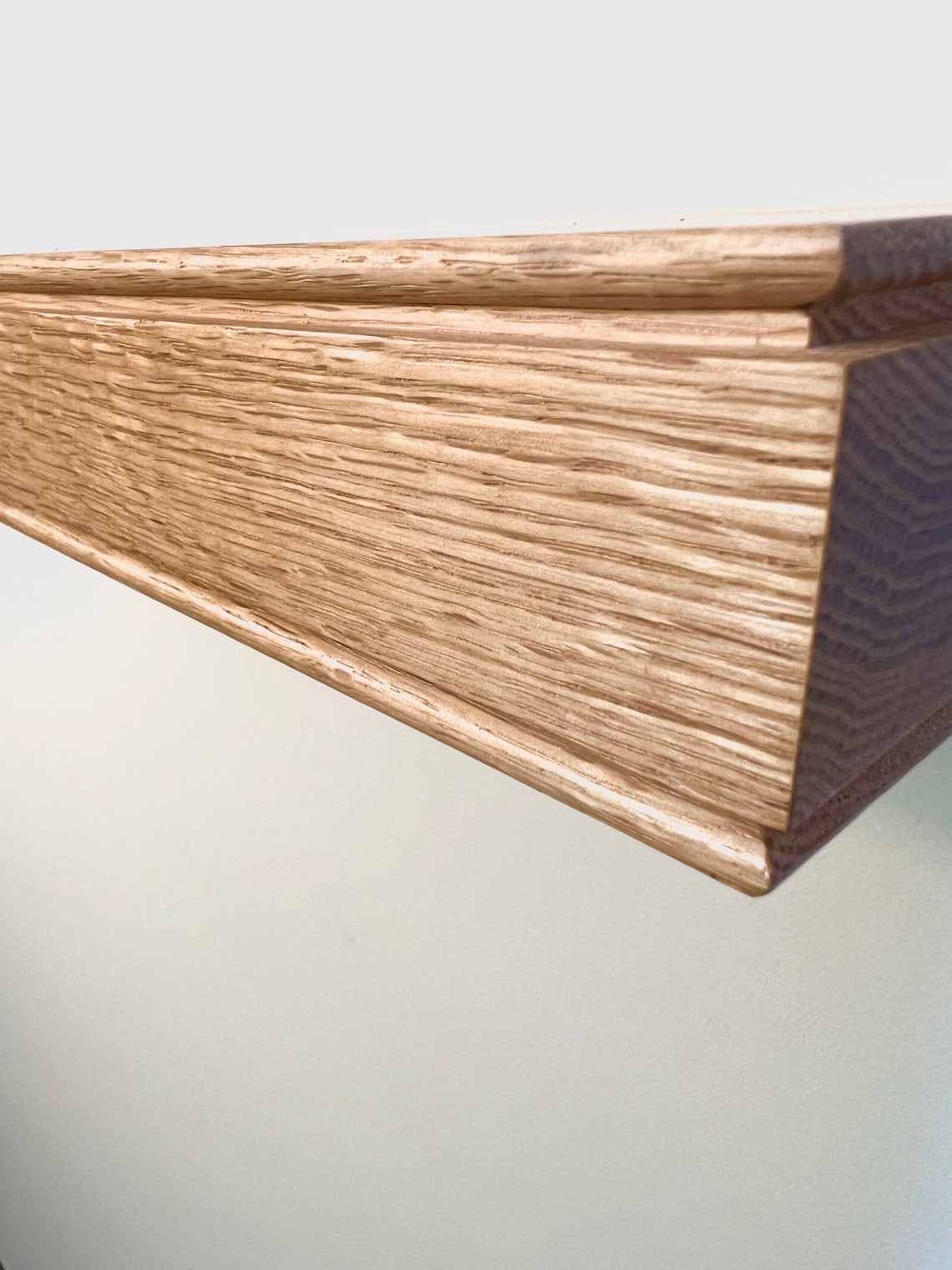 Handcrafted Beveled Edge Red Oak Floating Shelf - Etsy