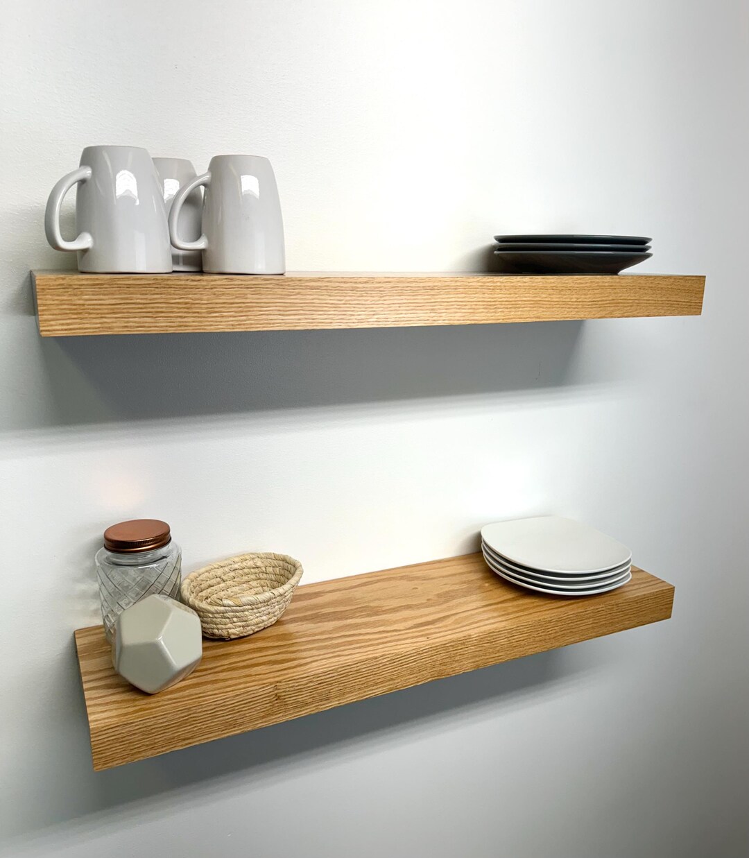 Red Oak Floating Shelf, Red Oak Shelf, Floating Shelf, Modern Oak ...