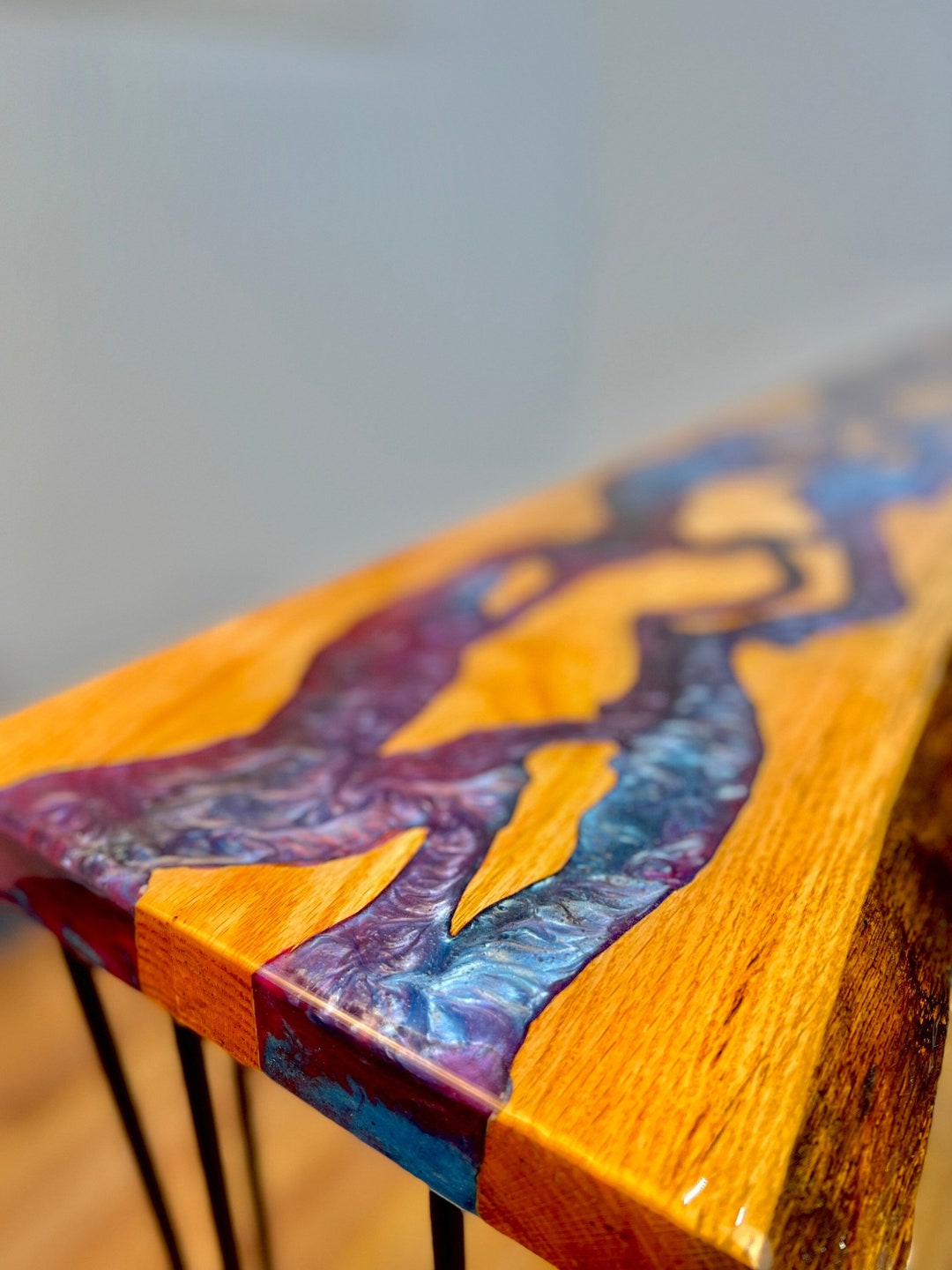 Resin River Table, Red Oak Epoxy Table, Epoxy Resin Table, Red Oak ...