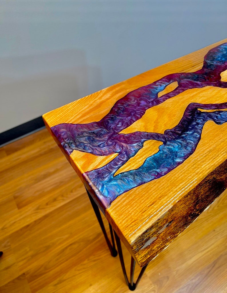 Epoxy River Table Red Oak Epoxy Table Epoxy Resin Table Red - Etsy