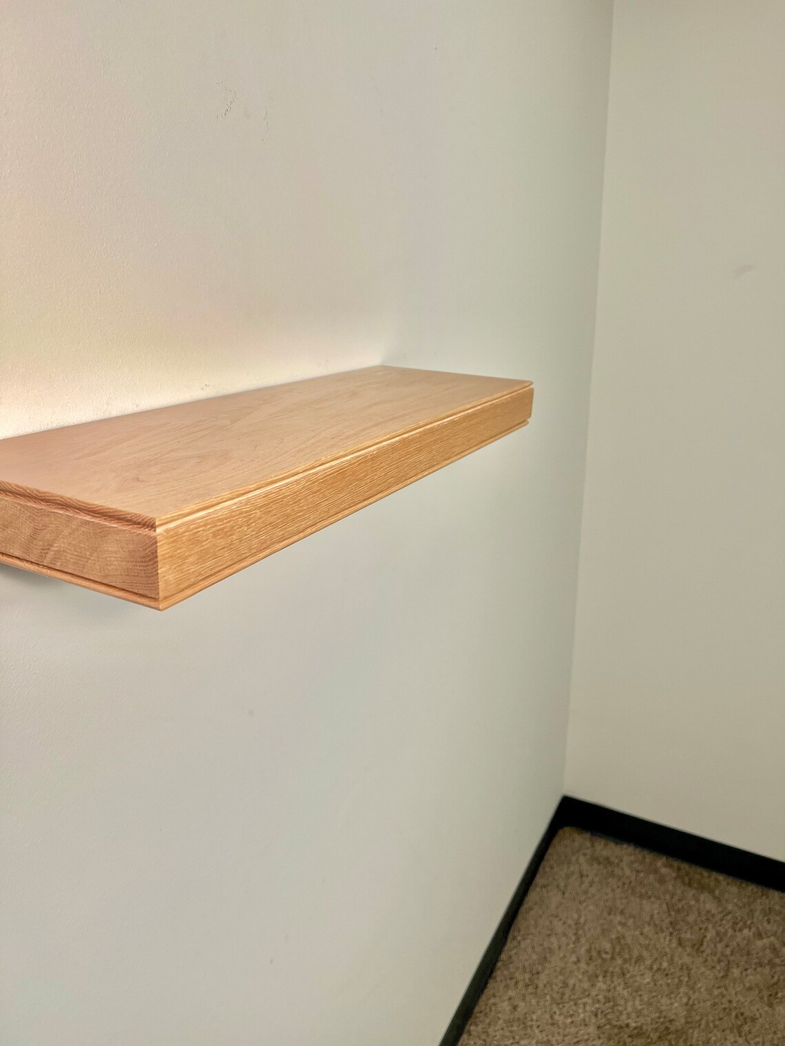 Handcrafted Beveled Edge Red Oak Floating Shelf - Etsy