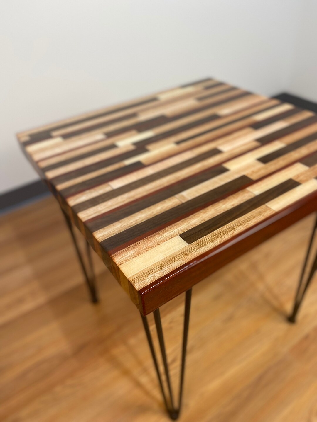 Butcher Block End Table, Wood End Tables, Wood Coffee Table, Epoxy End ...
