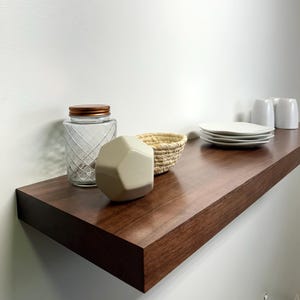 Modern Walnut Floating Shelf, Walnut Wall Shelf, Walnut Shelving, Heavy ...