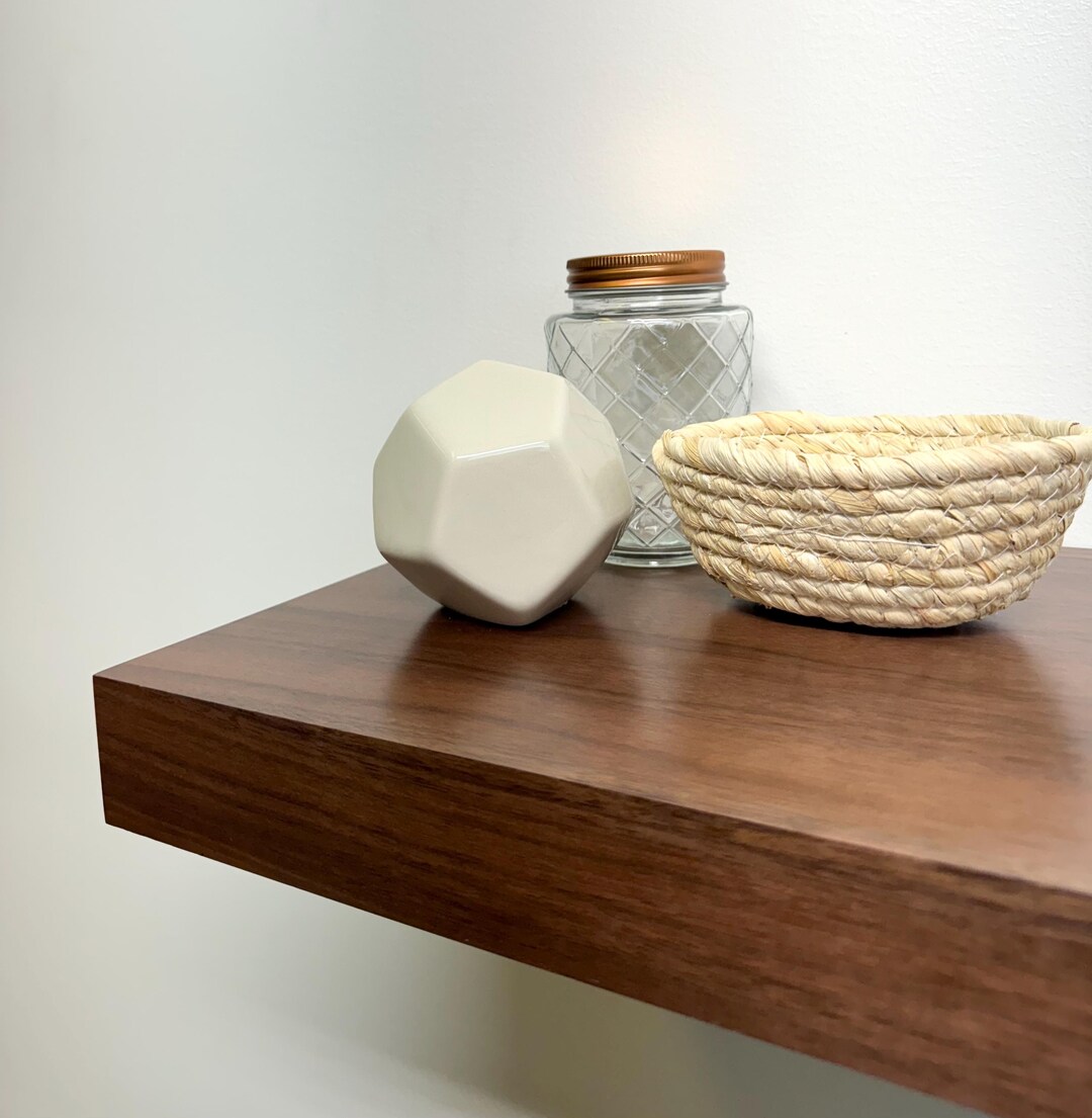 Heavy Duty Walnut Floating Shelf, Floating Shelves, Walnut Shelving ...