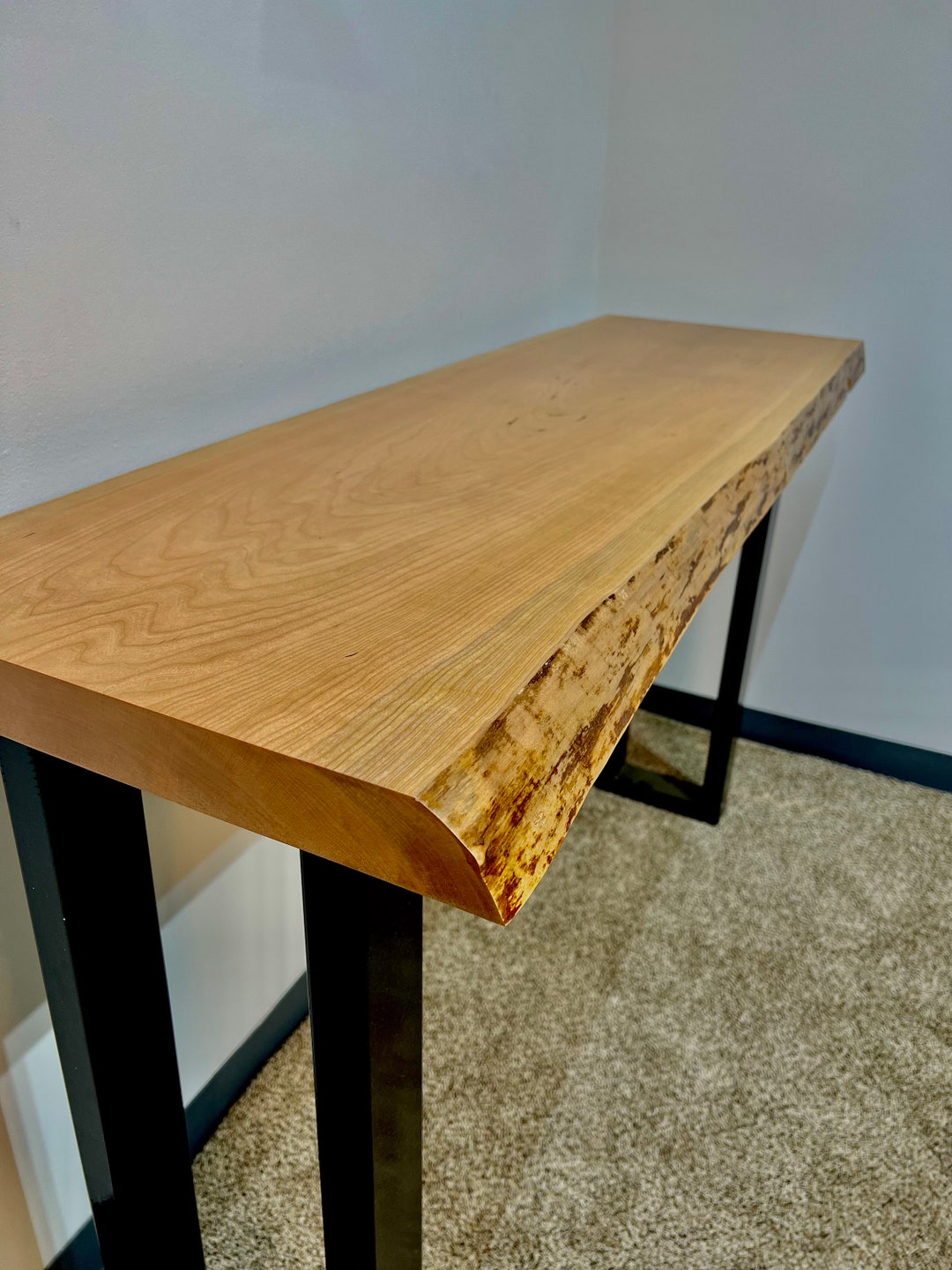 Live Edge Console Table, Wood Entryway Table, Narrow Hallway Table ...